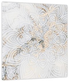 Obraz bílé mandaly (30x30 cm)