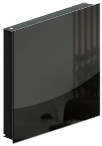 Skříňka na klíče se skleněným obrazem - magnetická černá
