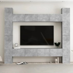 vidaXL 8dílný set TV skříněk kompozitní dřevo [3114239] Barva: Betonová šedá