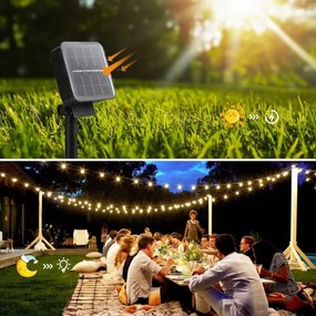 LED Solární dekorační řetěz 30xLED/8 funkcí 500 mAh 10,6 m IP67 teplá bílá