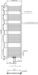 Novaservis Novaservis, Vytápěcí těleso černé - rovné, středové připojení