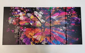 5-dílný obraz neobyčejný motýl Varianta: 200x100