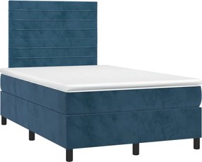 Box spring postel s matrací tmavě modrá 120x190 cm samet 3270005