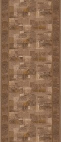 Associated Weavers, Protiskluzový běhoun na míru Tribe 44 hnědý, šíře 100 cm, hnědá, chodba / předsíň