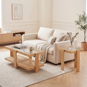 Costway Sada 2 konferenčních stolků v boho stylu, stohovatelný odkládací stolek