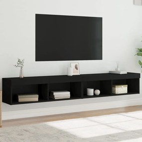 TV skříňky s LED osvětlením 2 ks černé 100 x 30 x 30 cm