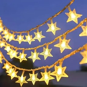 LED vánoční osvětlení vločka/hvězda EHD-LS05 teplá bílá / Řetěz / 40 L