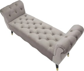 Lavice Paris 120 cm samet šedá/zlatá