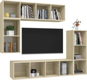 4dílný set TV skříněk dub sonoma kompozitní dřevo 3079820