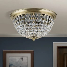 Orion DLU 1840/47-Křišťálové str. svítidlo PLAFOND 6xE27/40W/230V pr.47 cm bronz