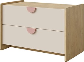LEXI a | TV stolek/komoda 11 | 93 cm | dub cremona/béžová/růžová