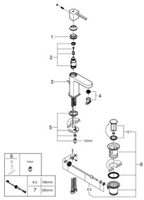 GROHE 23870003 - Umyvadlová baterie PLUS velikost S lesklý chrom