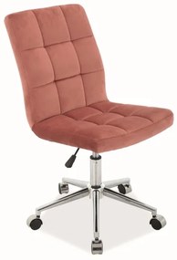Růžová kancelářská židle Q-020 VELVET