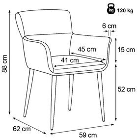 Jídelní židle, béžová, látka, DCH-J2159 CRM2