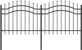 Zahradní plot Woerden s kopím nahoře černý 240 x 100 cm ocelový 151080