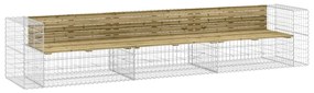 vidaXL Zahradní lavice gabionový design 347x71x65,5 cm borové dřevo