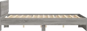 vidaXL Rám postele s čelem 140 x 190 cm Kompozitní dřevo [3207497] Barva: Betonová šedá