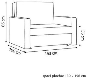 Pohovka VIVA III BIS | 153 cm | rozkládací + úložný prostor | aragon 90 šedá