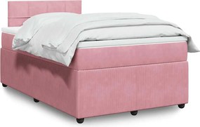 Box spring postel s matrací růžová 120x190 cm samet 3287691