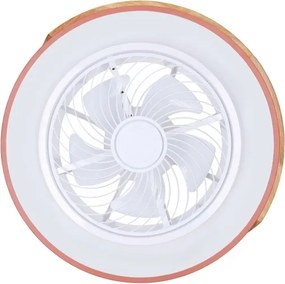 Brilagi - LED Stmív. svítidlo s ventilátorem LED/38W/230V 50 cm růžová/dub +DO