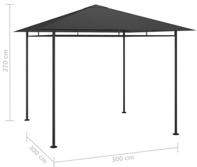 Altán 3 x 3 x 2,7 m antracitový 180 g/m²,  313920