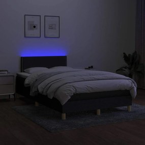 Box spring postel s matrací a LED černá 120 x 200 cm textil 3133623