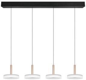 LED stmívatelné závěsné svítidlo v černobílo-zlaté barvě se skleněným stínidlem Celeste – Trio