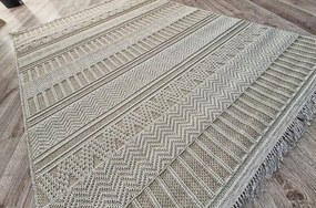 HU Béžový pruhovaný koberec Boho 878-B Rozměr: 60x100 cm