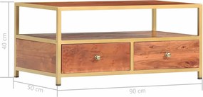 Konferenční stolek 90 x 50 x 40 cm masivní akáciové dřevo 286187