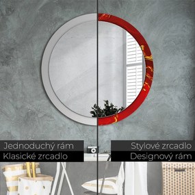 Kulaté dekorativní zrcadlo na zeď Červený mramor fi 100 cm