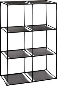 Regál s 6 textilními boxy, výš, 98 cm