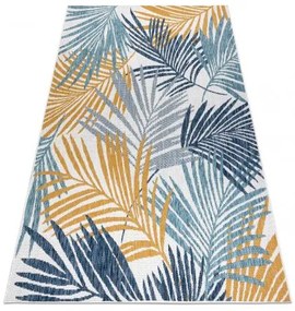 koberec SISAL COOPER palmové listy, tropický 22258 ecru / tmavě modrá velikost 200x290 cm | krásné koberce cz