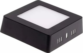 T-LED Černý přisazený LED panel hranatý 120x120mm 6W Barva světla: Studená bílá 102152