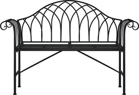 vidaXL 2místná zahradní lavice 128 cm černá ocel [318828]