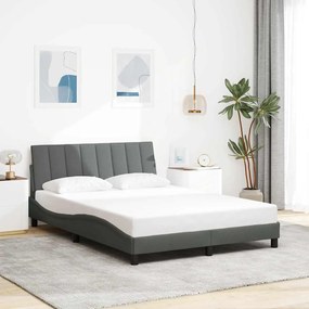Rám postele bez matrace Hanko tmavě šedá 140 x 200 cm textil 3310392