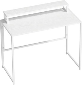 HOMCOM skládací psací stůl s podstavcem na monitor, ocelový rám, 100 x 48 x 87,5 cm, bílý