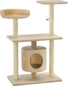 Škrabadlo pro kočky se sisalovými sloupky 95 cm béžové 170514