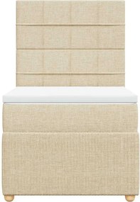 Box spring postel s matrací krémová 90x200 cm textil 3291944