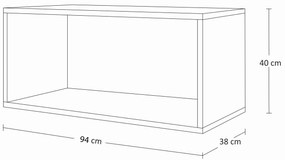Obývací stěna Benmore (bílá + bílý lesk)