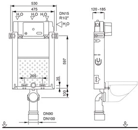 Mereo WC komplet pro zazdění s přislušenstvím MM01SETRB