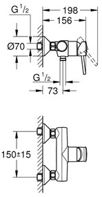 GROHE 23786000 - Sprchová baterie START CLASSIC 150 mm lesklý chrom