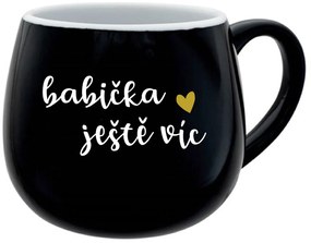 BABIČKA JEŠTĚ VÍC - černý keramický hrníček 300 ml