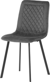 Autronic Židle jídelní, šedý samet, kov černý mat DCL-973 GREY4