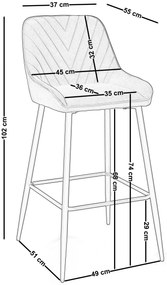 JAKS Barová židle Vasto modrá