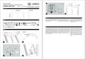 Zrcadlo na zeď chodbu do pokoje ložnice koupelny předsíně LUMINA DUO LED - 140 x 70 cm se třemi LED podsvícenými pruhy 900-971
