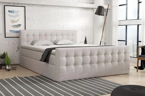 ZETKA MIDAS 200x200 moderní kontinentální postel boxspring světle šedá 202 x 92 x 216 cm