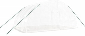 Skleník s ocelovým rámem bílý 24 m² 6x4x2,85 m 3188116
