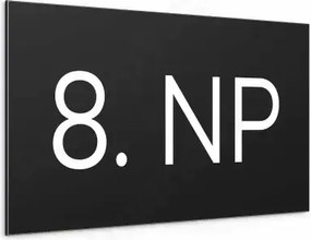 ACCEPT Označení podlaží "8. NP" - stříbrná tabulka - černý popis
