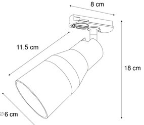Moderní bodové světlo béžové se zlatem pro 1-fázový kolejnicový systém GU10 50mm - Iconic Kohua