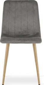 Šedá sametová židle LAVA PEWTER GREY